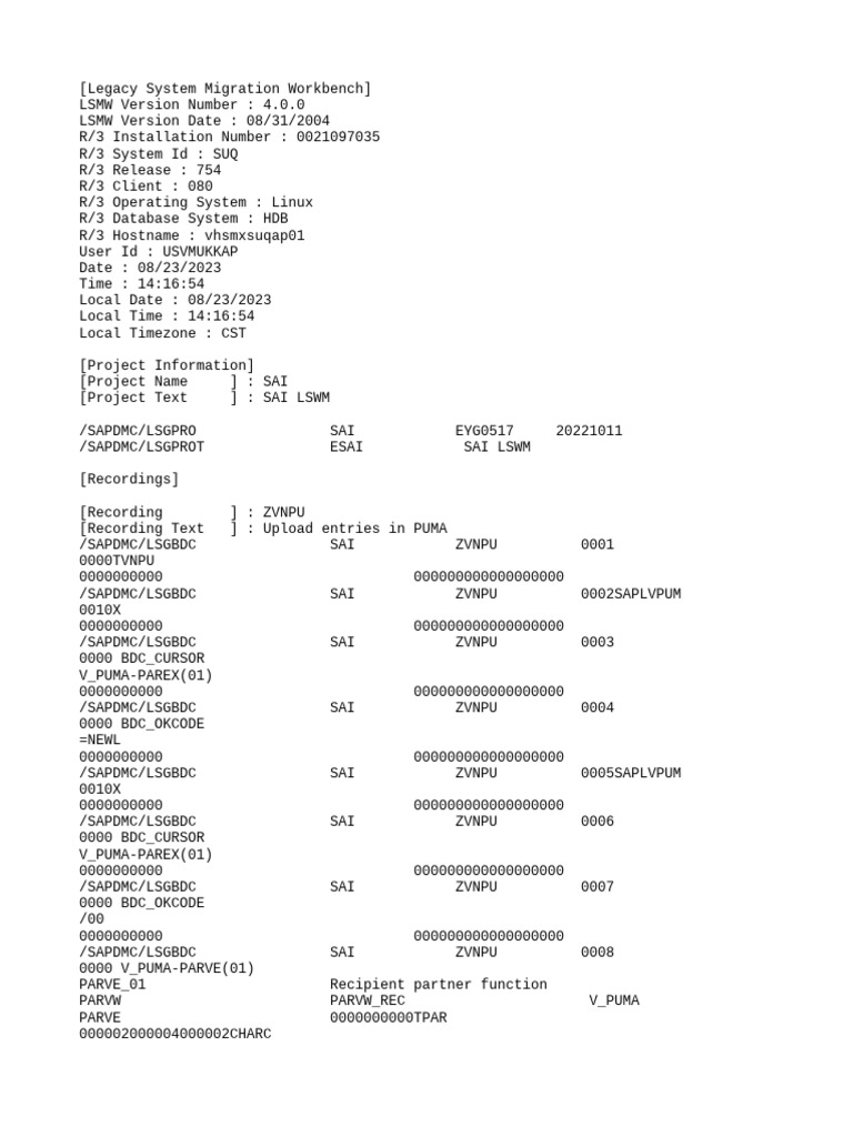 LSMW Suq Sai | PDF | Software | Computing