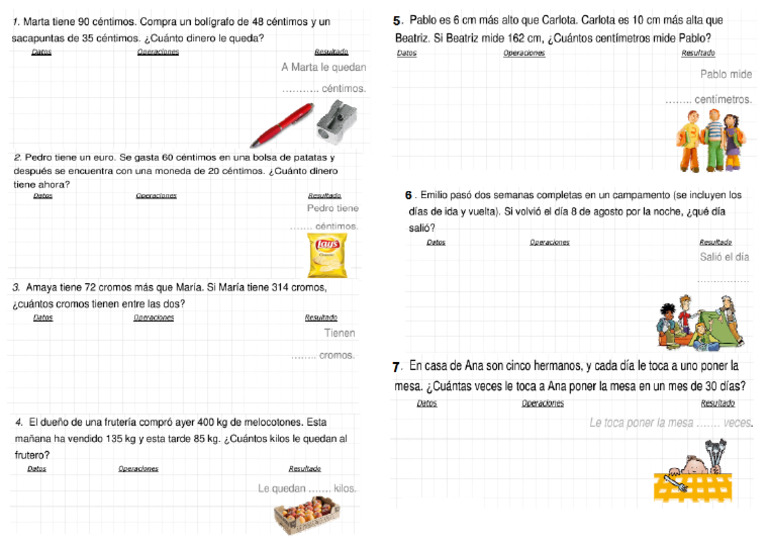 Problemas Operaciones Basicas Martes | PDF