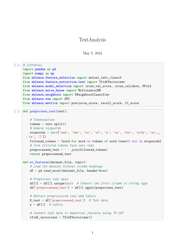 Text Analysis | PDF | Algorithms | Information Science