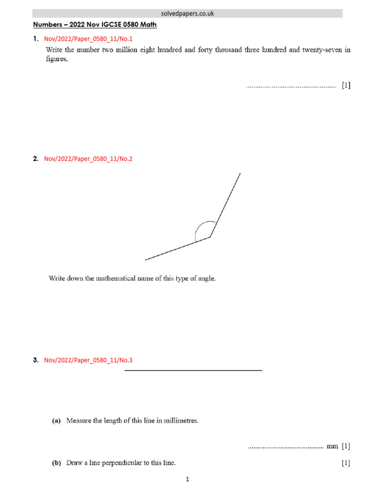 2022N Numbers IGCSE 0580 Math | PDF