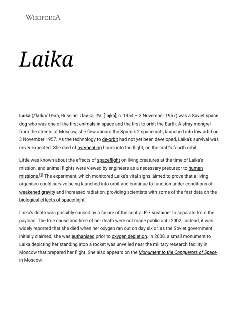 Laika Download Free Pdf Astronautics Flight