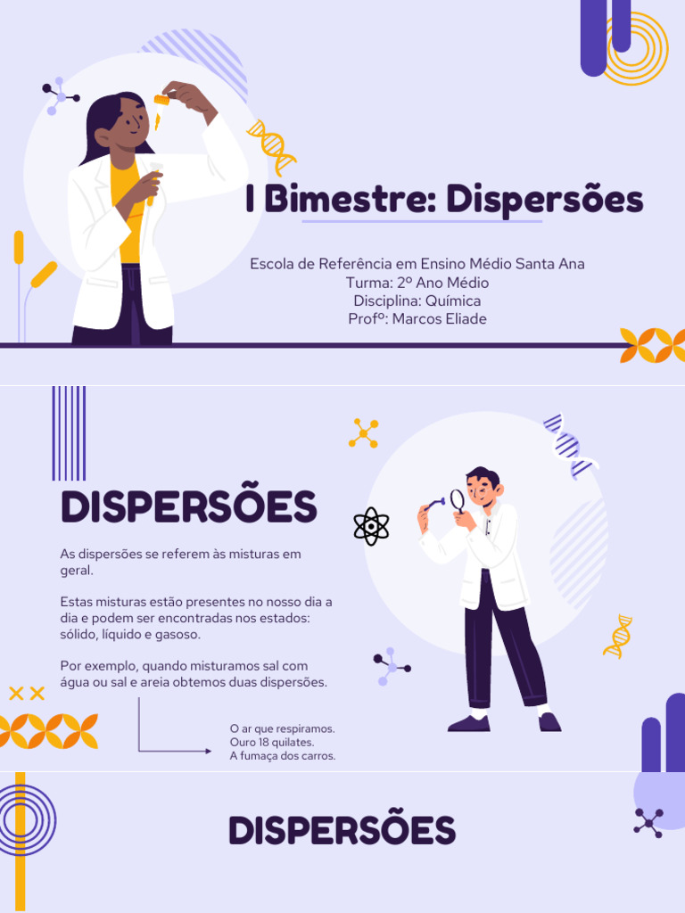 Dispersões e Seus Tipos | PDF | Solubilidade | Concentração