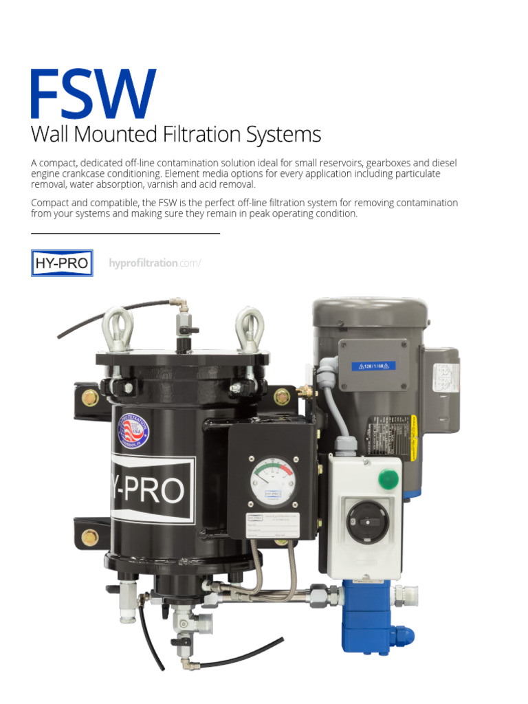 FSW Wall Mounted Filtration Systems-2 | PDF | Filtration | Viscosity