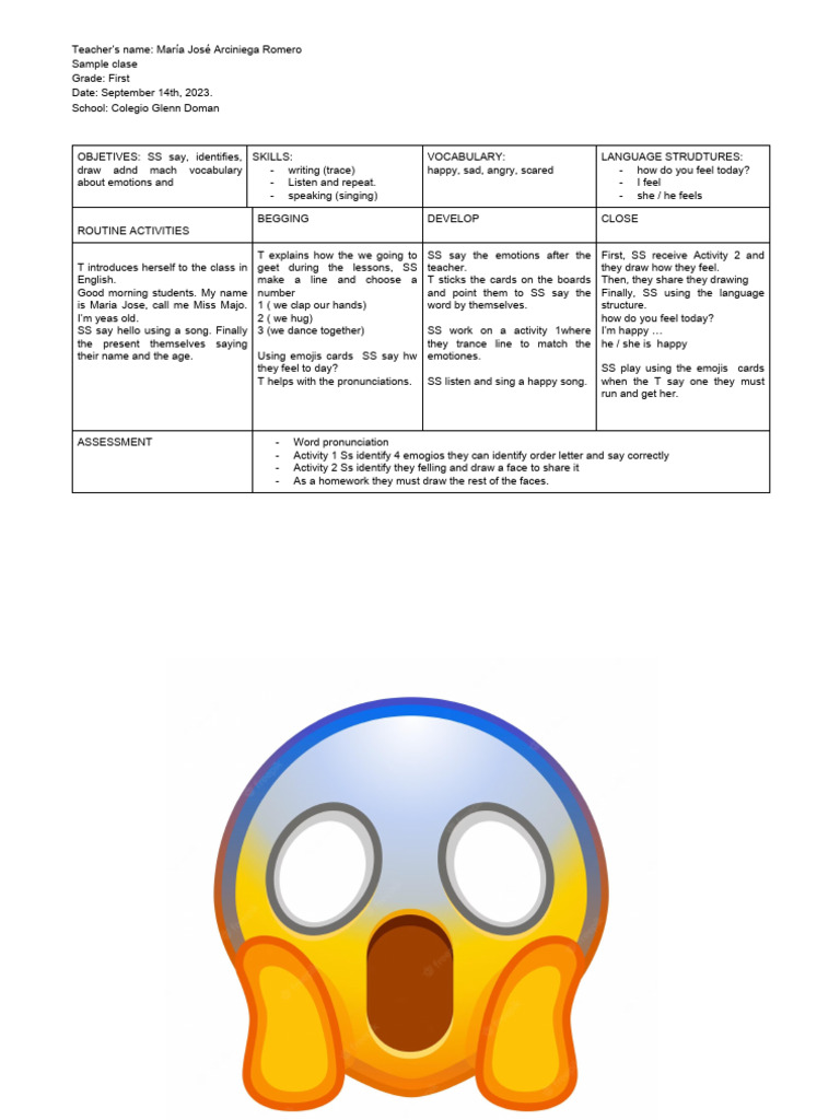 lesson plan 1 y 3 | PDF | Linguistics | Human Communication
