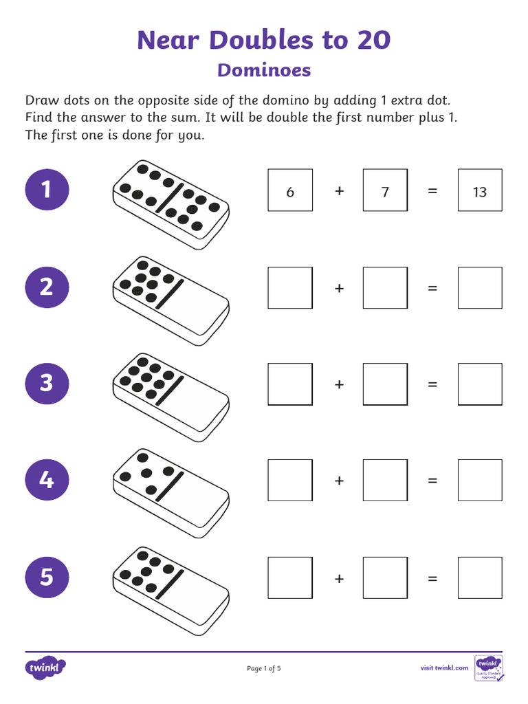 Cfe M 1688464060 Near Doubles To 20 Activity Sheets - Ver - 1 | PDF