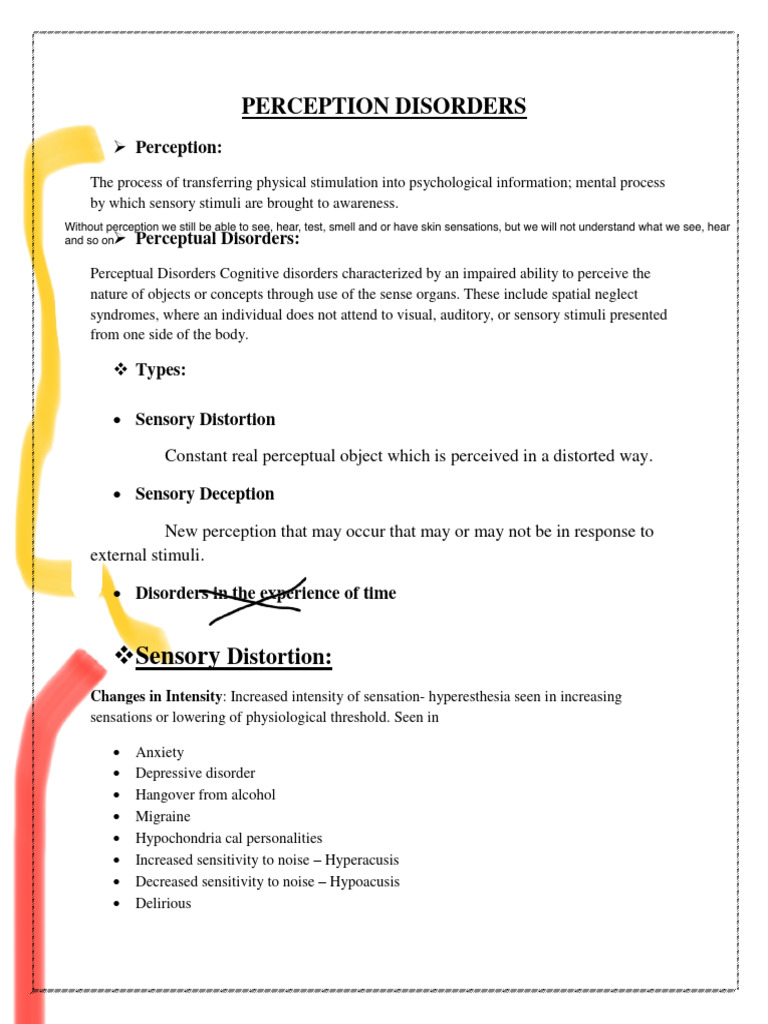 Perceptual Disorders | Download Free PDF | Perception | Illusion