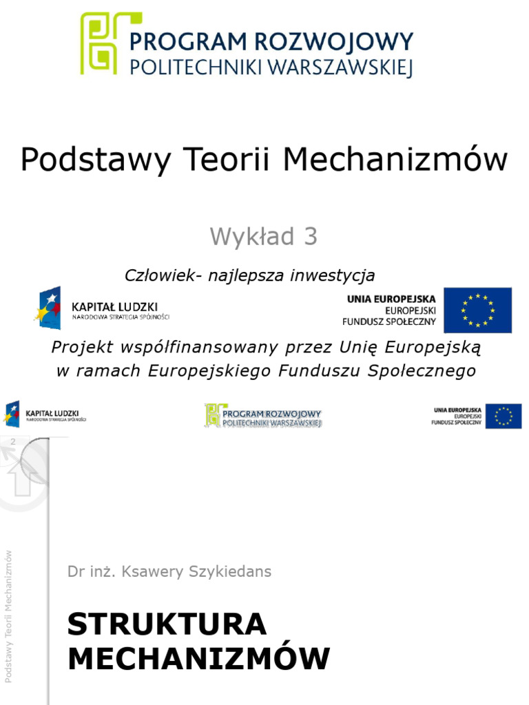 Podstawy Teorii Mechanizmów 3 | PDF