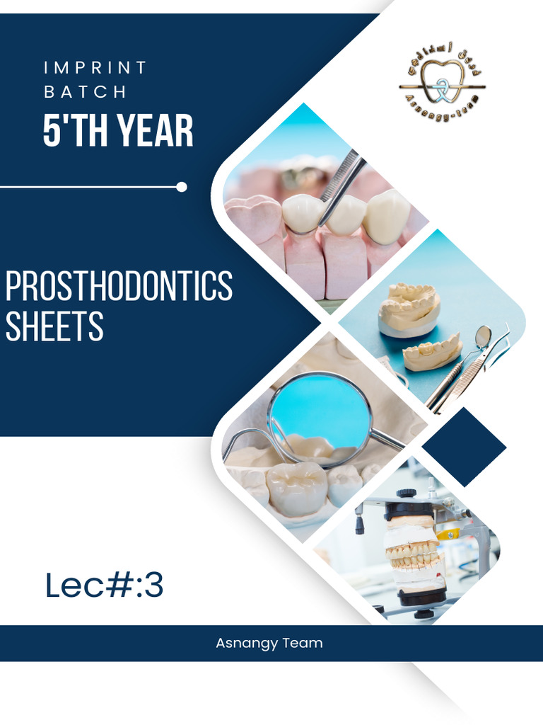 Prosthodontics Lec#3 | PDF | Dental Implant | Dentures