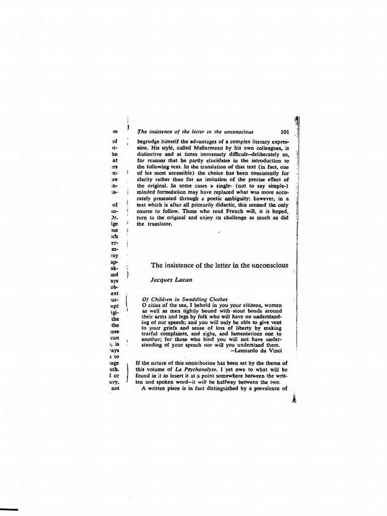 Lacan | Download Free PDF | Linguistics | Human Communication