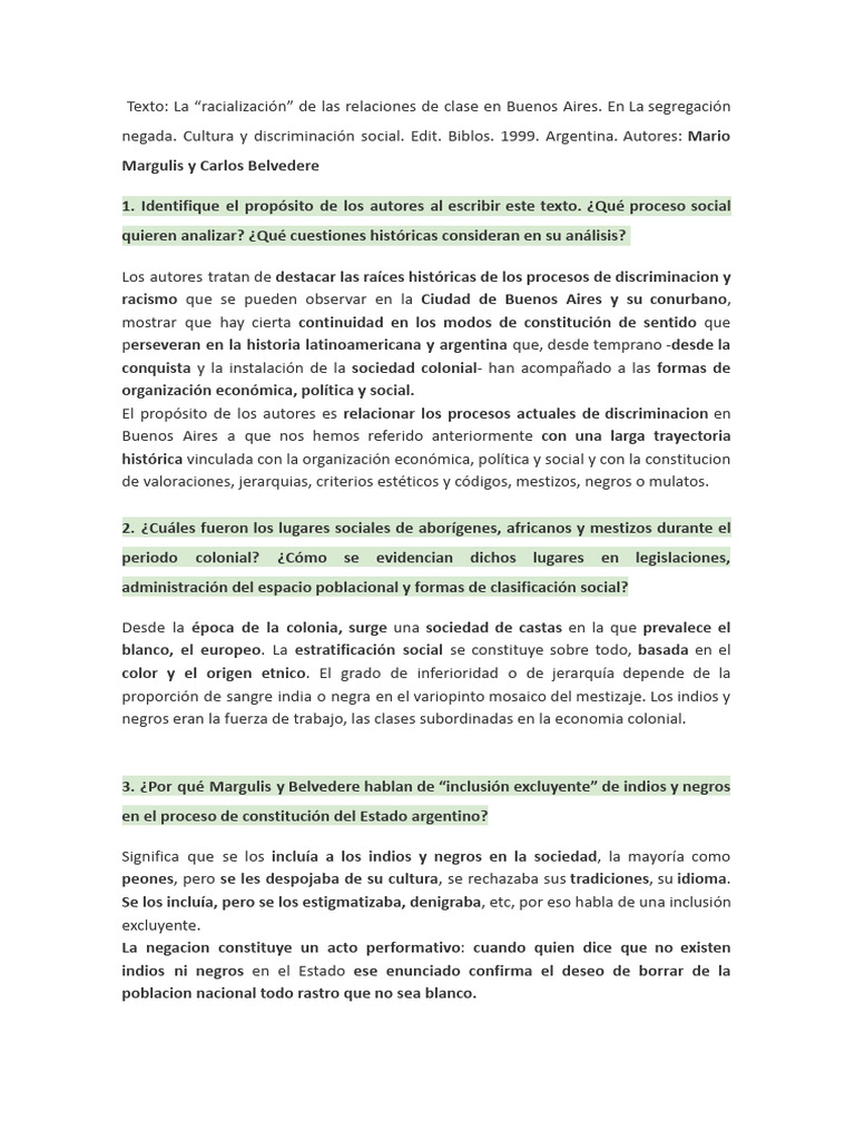 Guía de Lectura de Margulis (Resuelto) | PDF | Raza (categorización ...