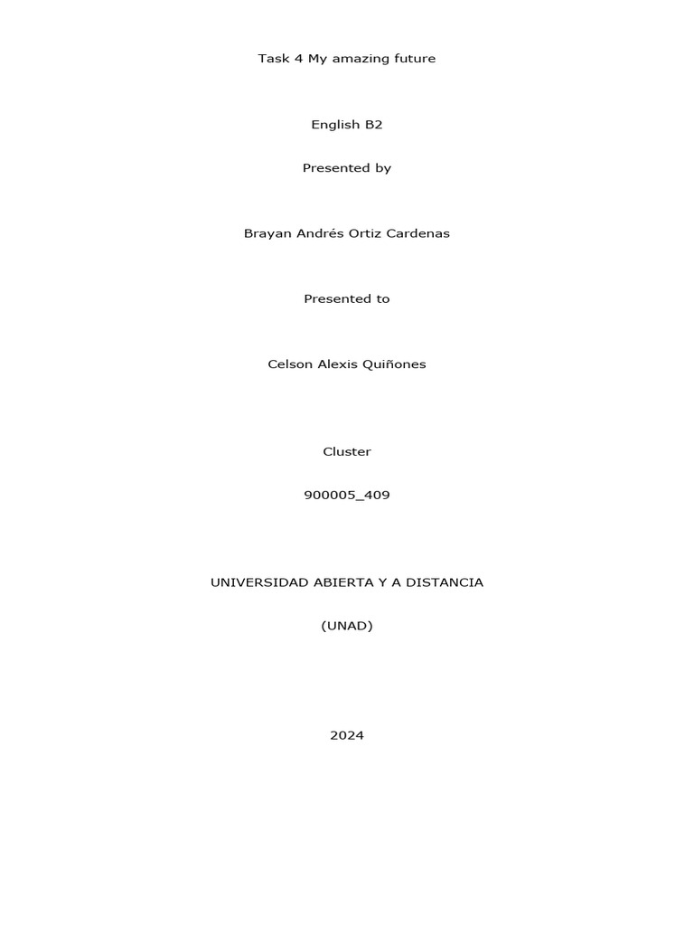 Task 4 My Amazing Future | PDF