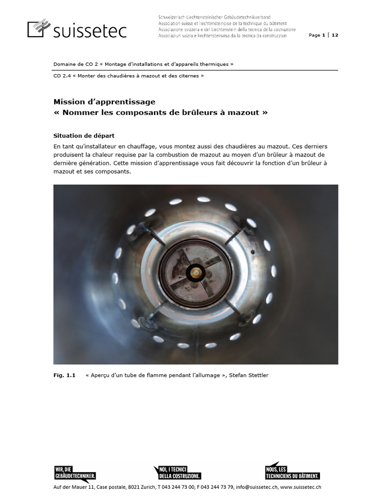 Composants des brûleurs à mazout | PDF | Fioul | La combustion