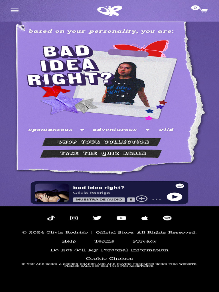 GUTS Quiz – Olivia Rodrigo Official Store | PDF