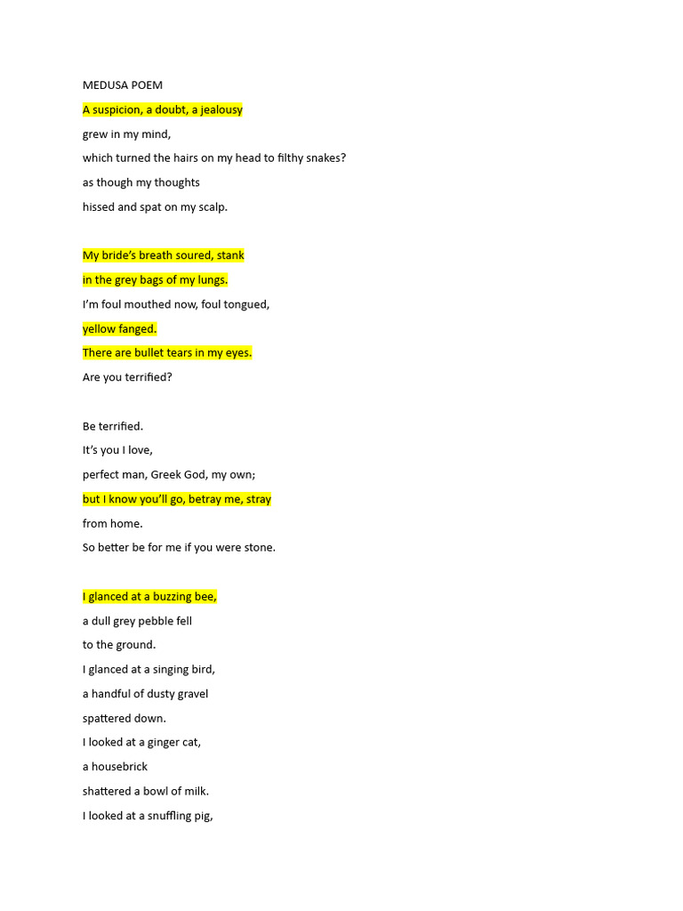 Medusa Poem | PDF