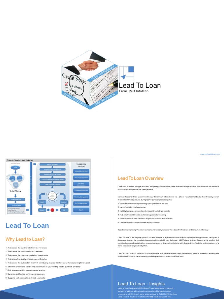 Lead to Loan Brochure | Banks | Loans