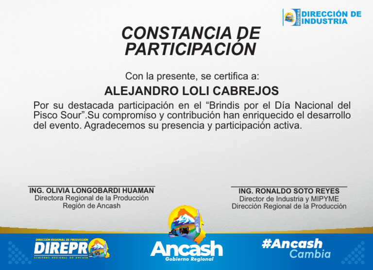 Certificado de Participacion 3 | PDF