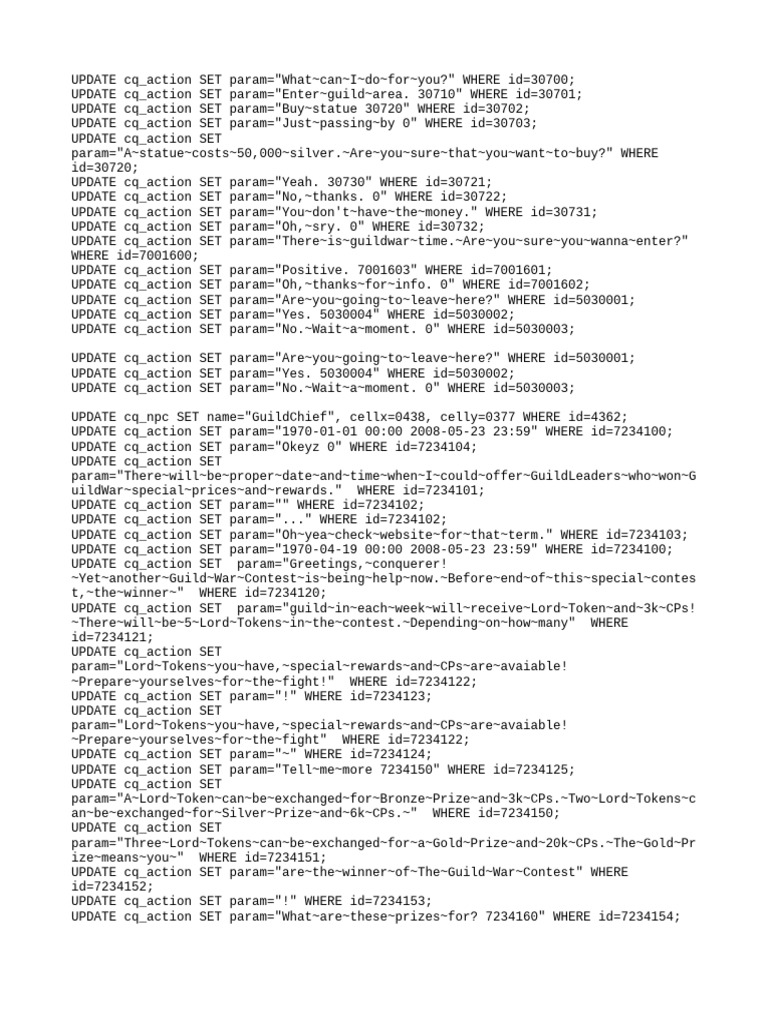 Guild War Contest Action Updates Pdf