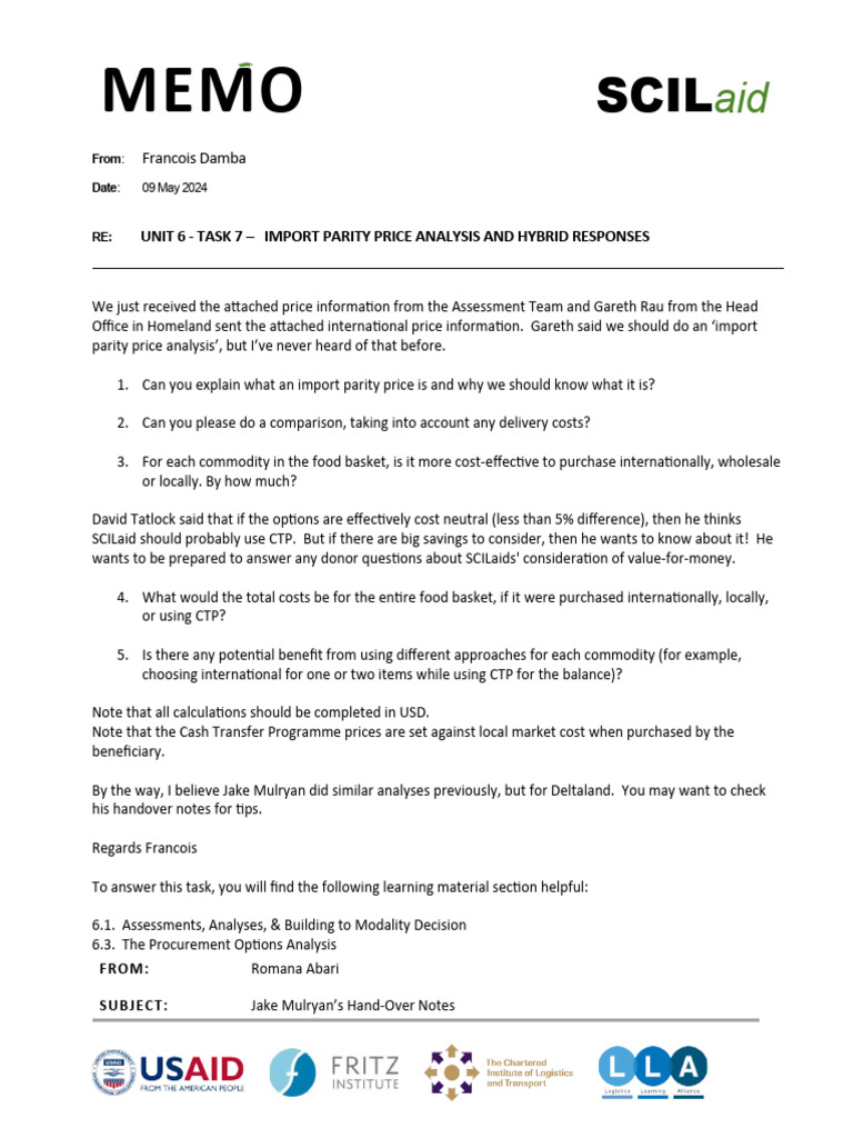 CHL V3 Prog Unit 6 Task 7 | PDF | Cost | Expense