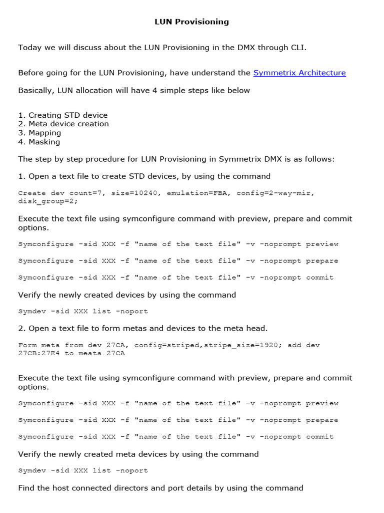 LUN Provisioning-LUN De-Allocation | PDF | Computing | Computer Architecture
