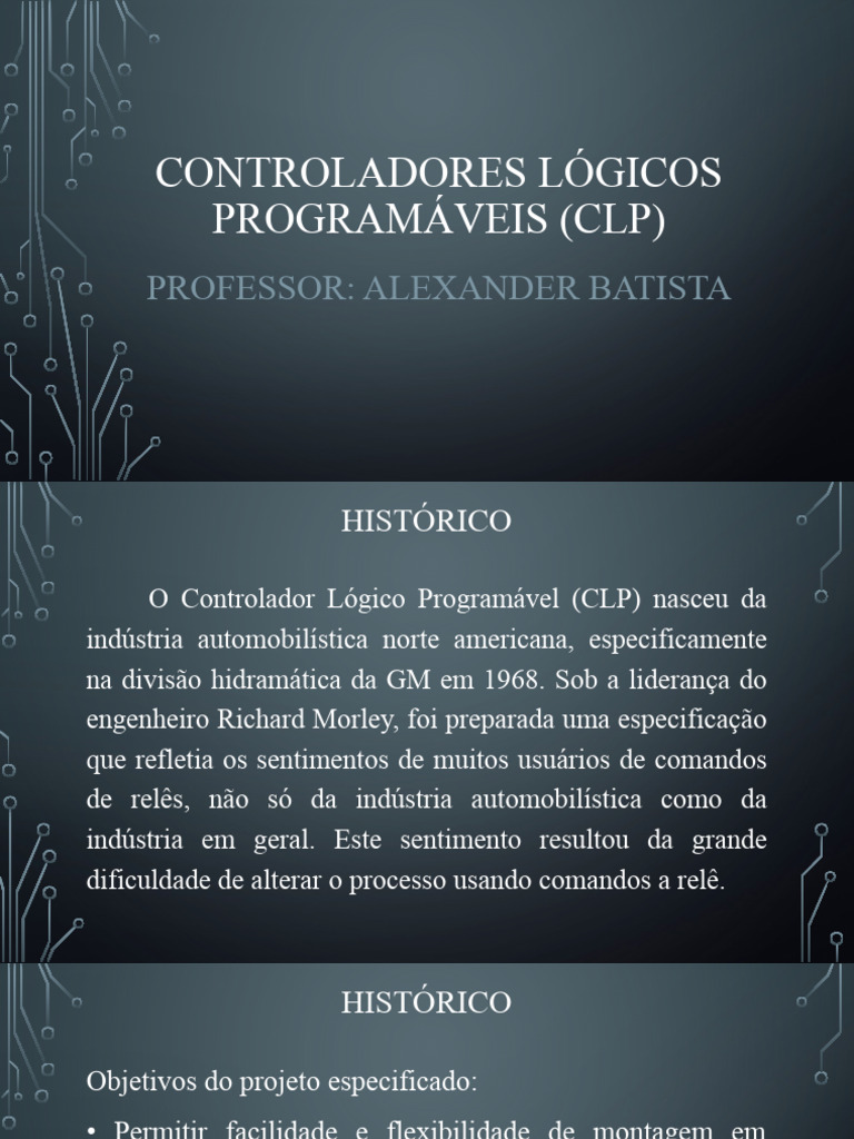História e Funcionamento de CLPs | PDF | Controlador lógico programável ...