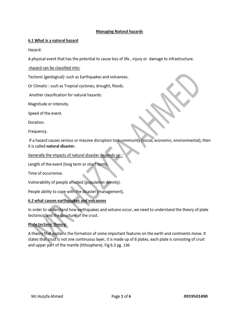 Understanding Natural Hazards Management | PDF | Plate Tectonics ...
