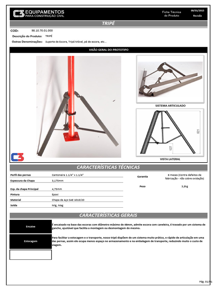 Ficha Técnica PADRÃO Tripé | PDF