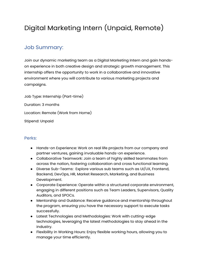 JD - Digital Marketing Intern (2) - Ayushi Raj | PDF | Analytics | Internship