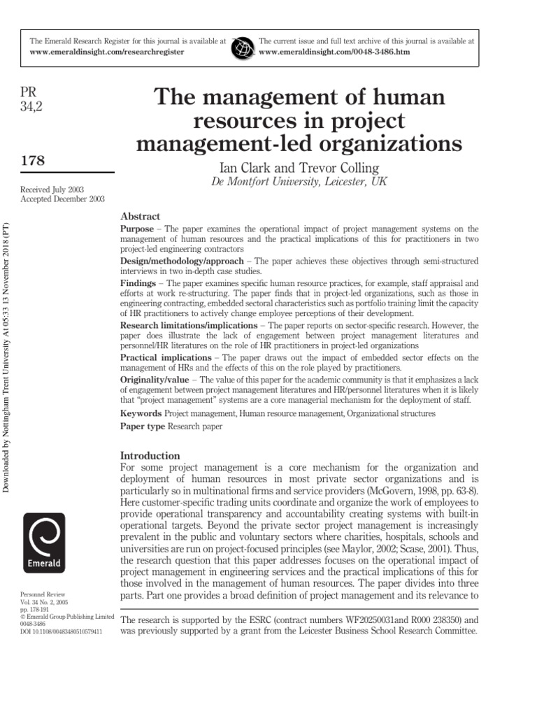 Research Paper HR Project | PDF | Project Management | Human Resources