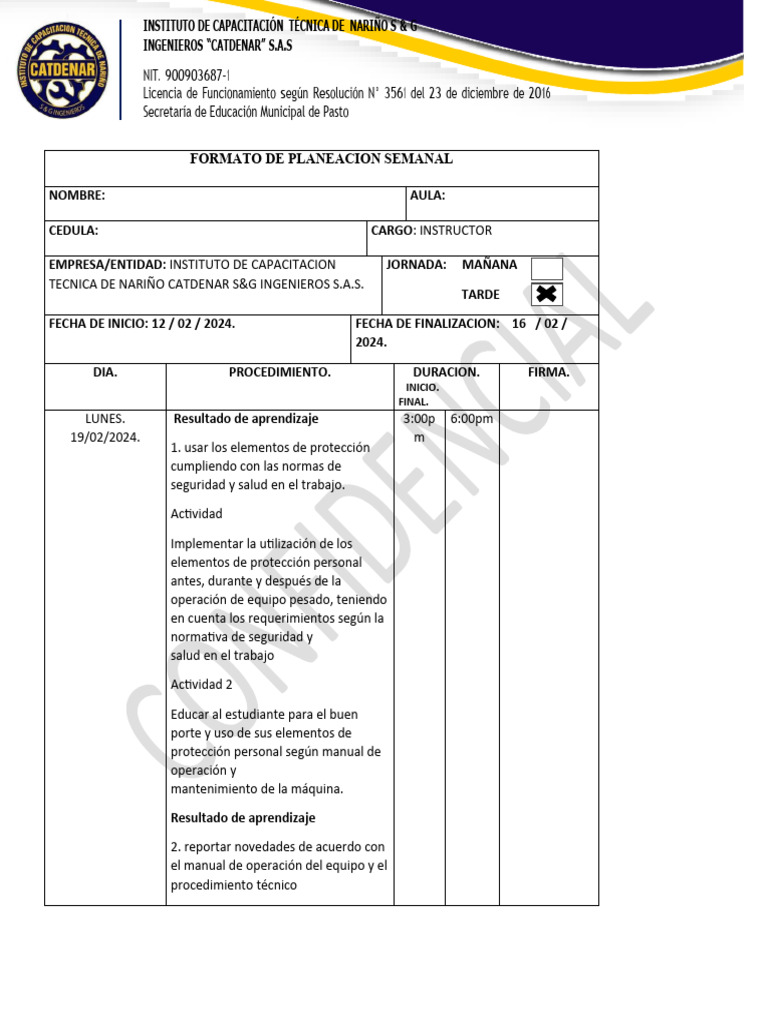 Formato de Planeacion 2 | Descargar gratis PDF | Aprendizaje