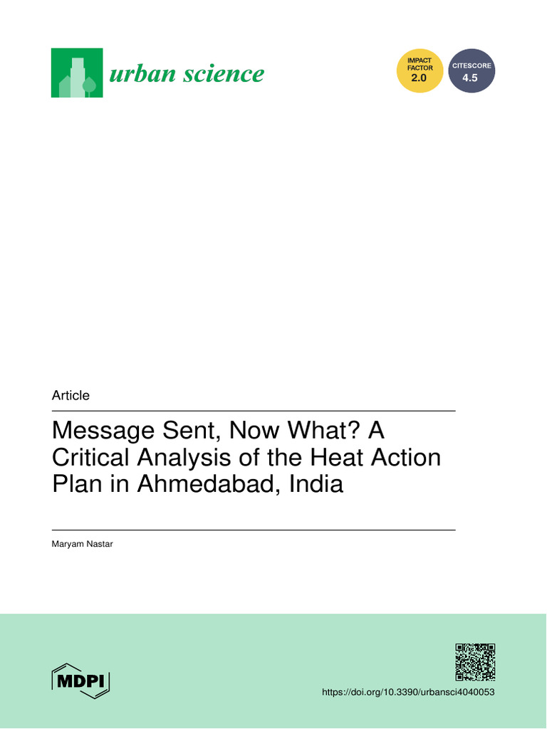 Heat Action Plan, Ahmedabad - Critical Analysis | PDF | Heat Wave | Policy