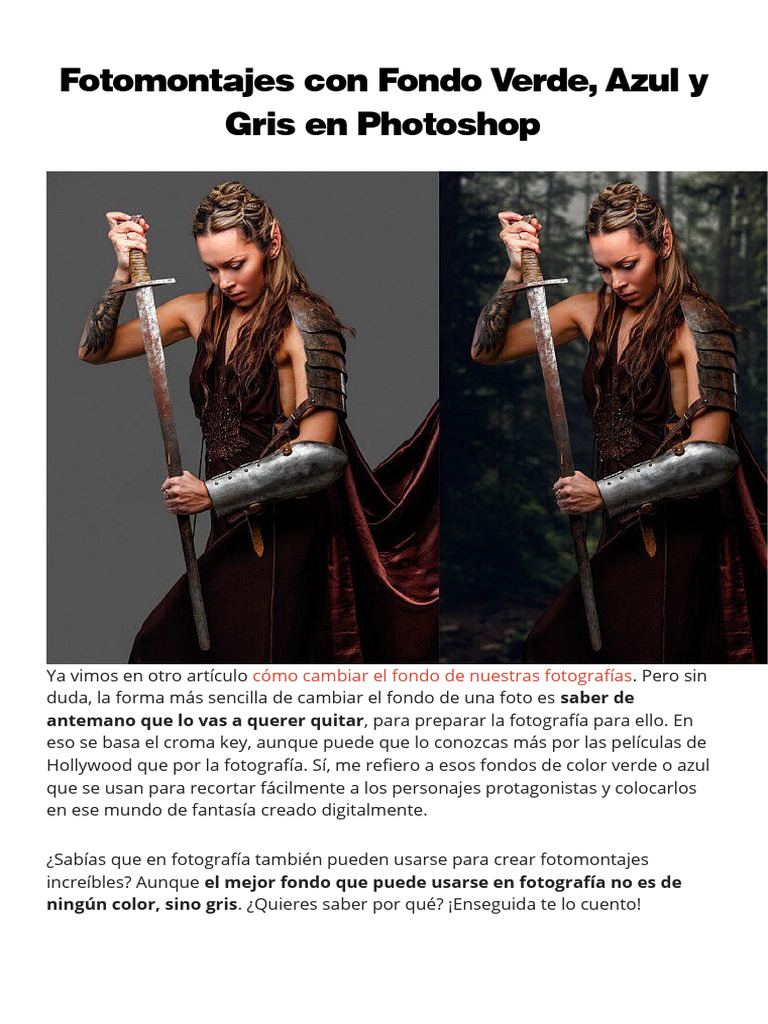 Fotomontajes con Croma Key en Photoshop | PDF | Color | Formato de ...