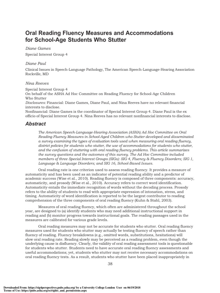 Oral Fluency | PDF | Fluency | Stuttering