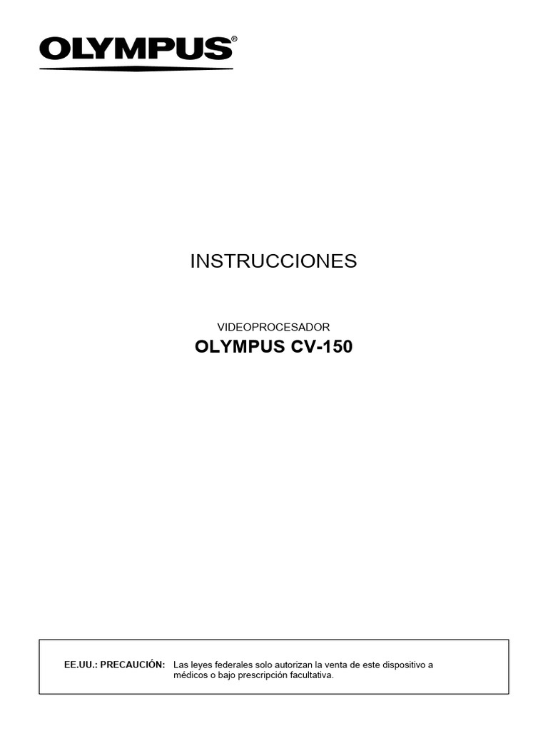 Manual de Instrucciones CV-150 | PDF | Endoscopia | Vídeo
