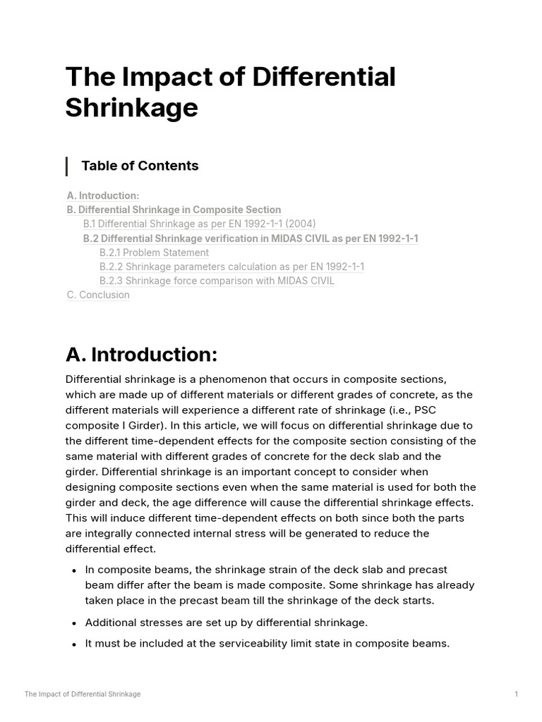 Understanding Differential Shrinkage Effects | PDF | Concrete | Beam ...