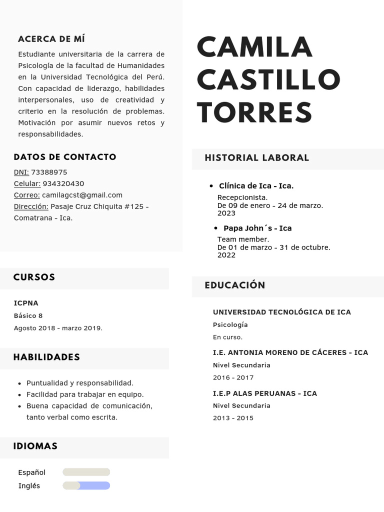 CV - Camila Castillo | PDF