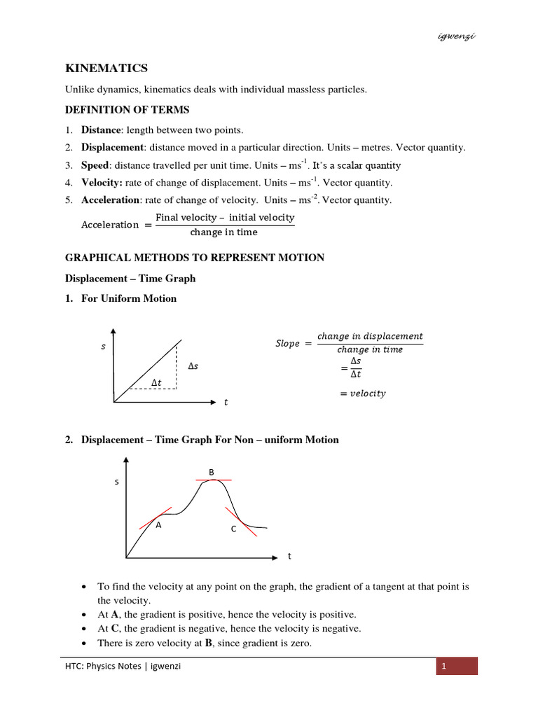 Kinematics | PDF | Acceleration | Velocity