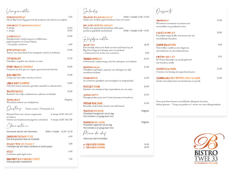 Bistro Menu NOV2023 | PDF