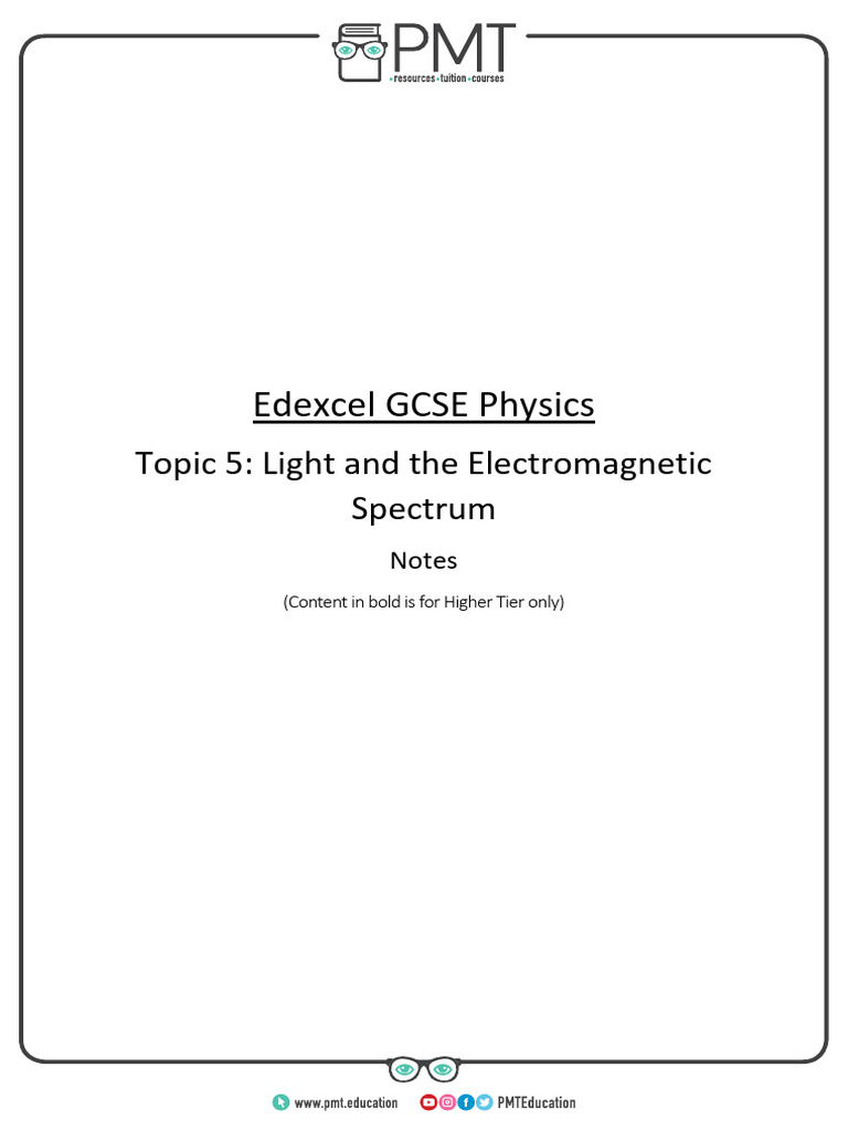 Summary Notes Topic 5 Edexcel Physics GCSE | PDF | Electromagnetic ...