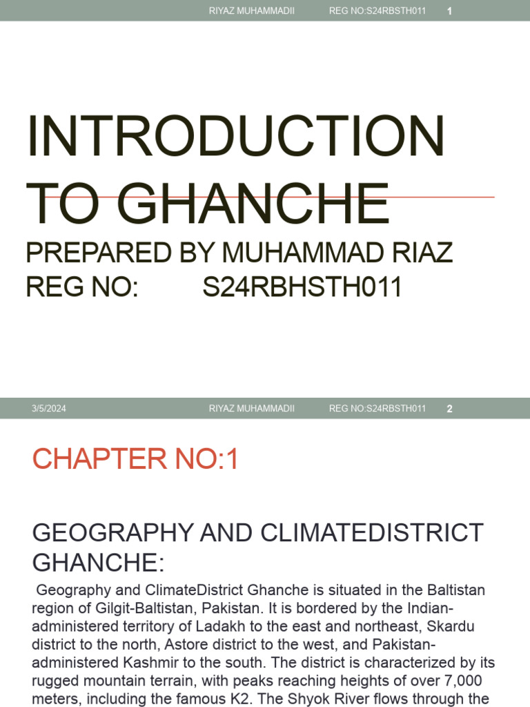 Introduction Guide Book of Ghanche | PDF
