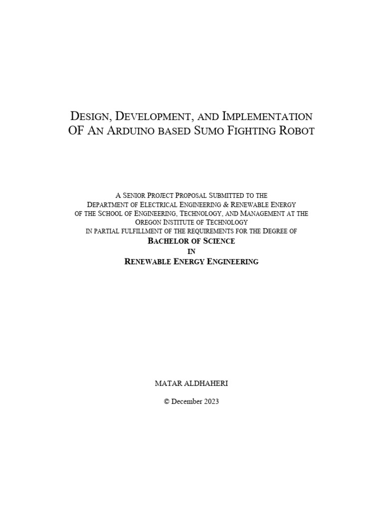 Final Proposal Arduino Sumo Robot Matar 2023 Pdf Computer Engineering