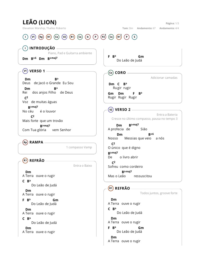LEAO (LION) - Elevation Worship - LEAO - Dm.7 | PDF