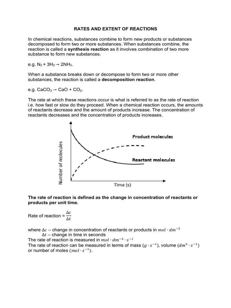 Rates and Extent of Reactions | PDF | Reaction Rate | Chemical Kinetics
