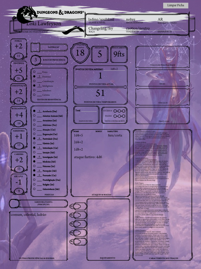 Ficha DD 5e Notra | PDF