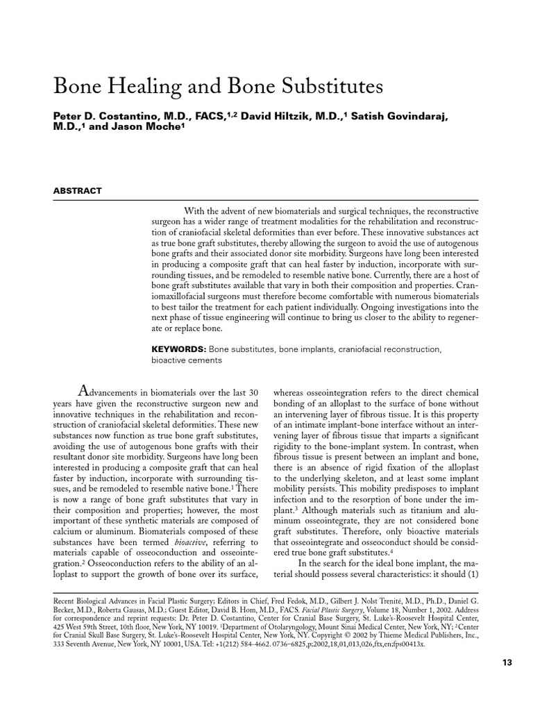 Bone Healing and Bone Substitutes | Download Free PDF | Bone | Implant ...