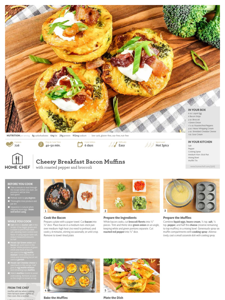 Cheesy Breakfast Bacon Muffins | PDF | Bacon | Muffin