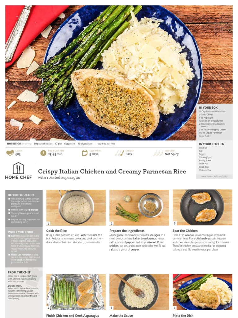 Crispy Italian Chicken and Creamy Parmesan Rice | PDF | Cooking ...