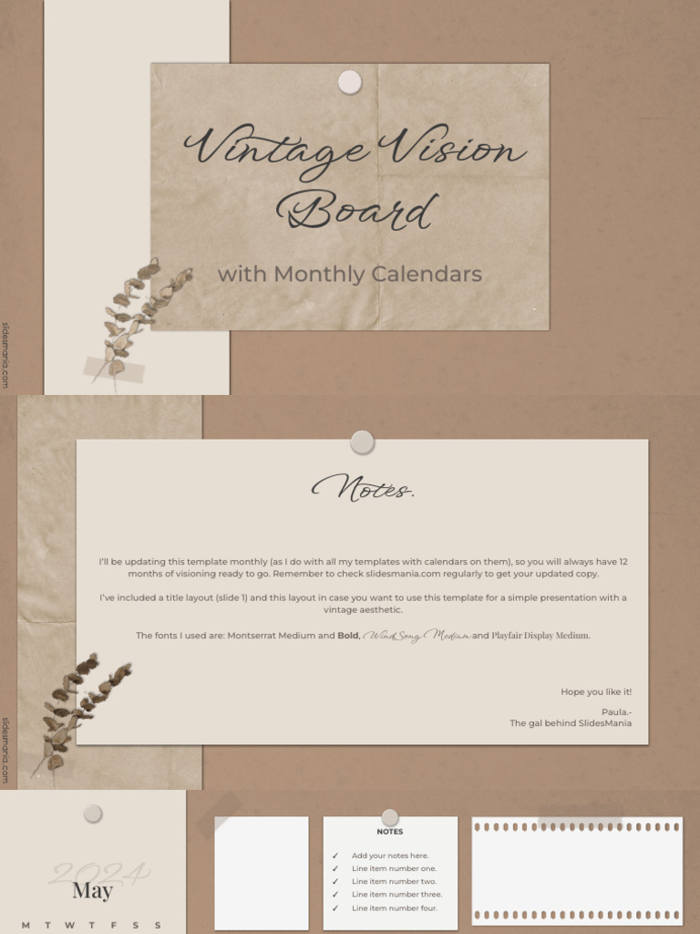 Vintage Vision Board SlidesMania | PDF | Page Layout | Human Communication