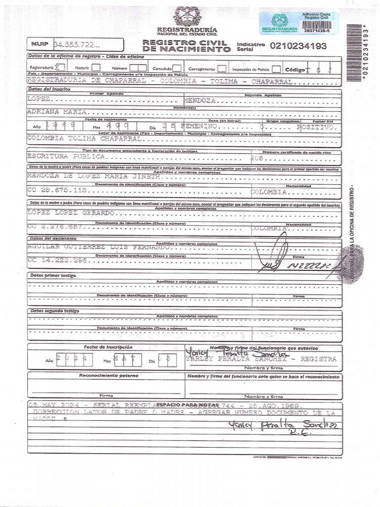 Registro Adriana | PDF