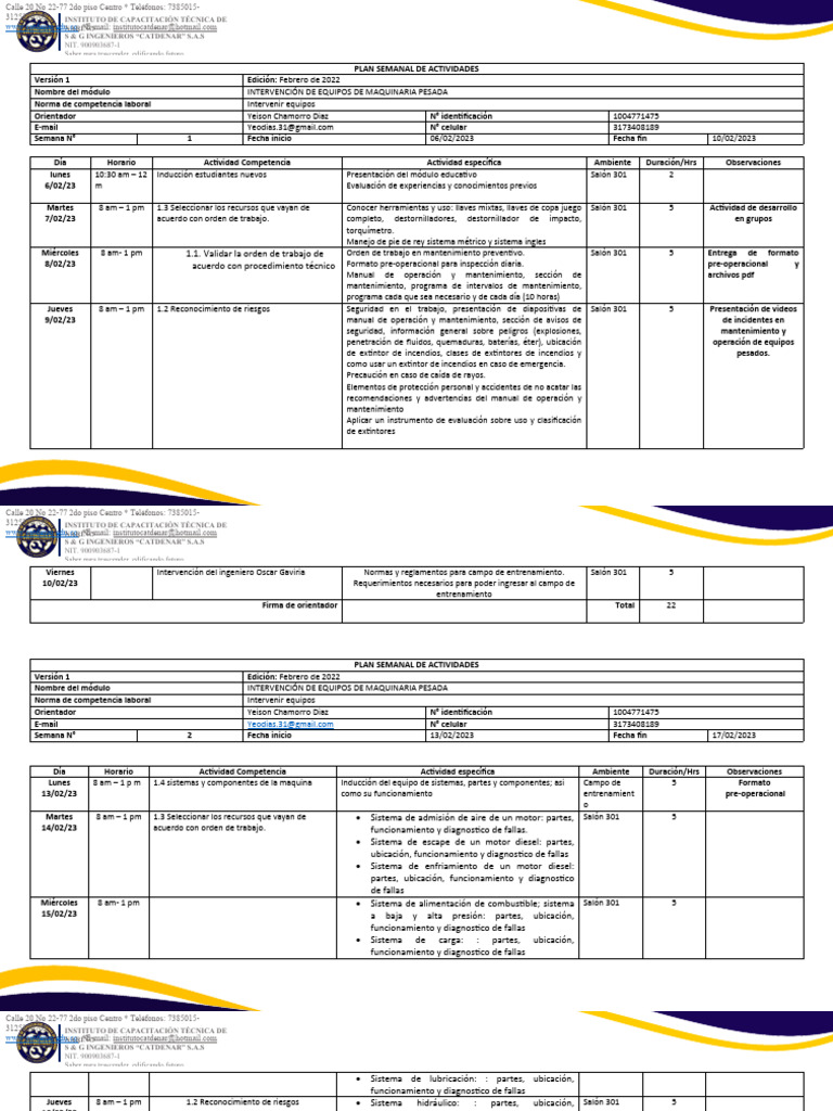 Plan De Estudios Pdf