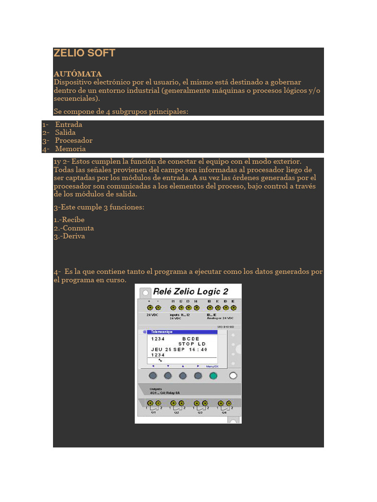 Programación de Autómatas con Zelio Soft | PDF | Programa de computadora | Programación